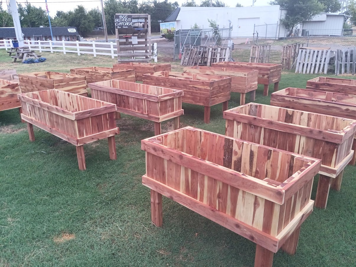 Planter boxes sanded finish look | Providence Farms